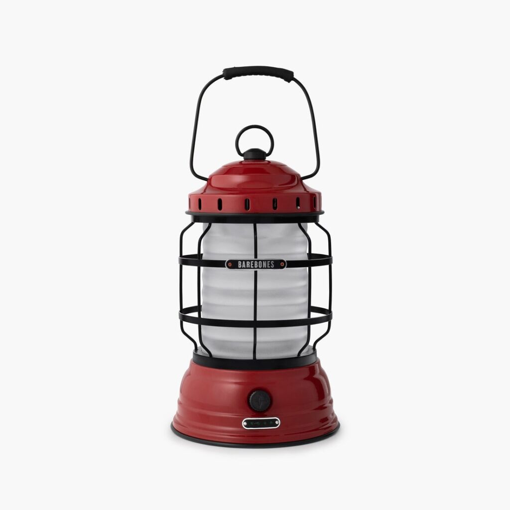 BAREBONES FOREST LANTERN LED RED | Read Bros. Hardware